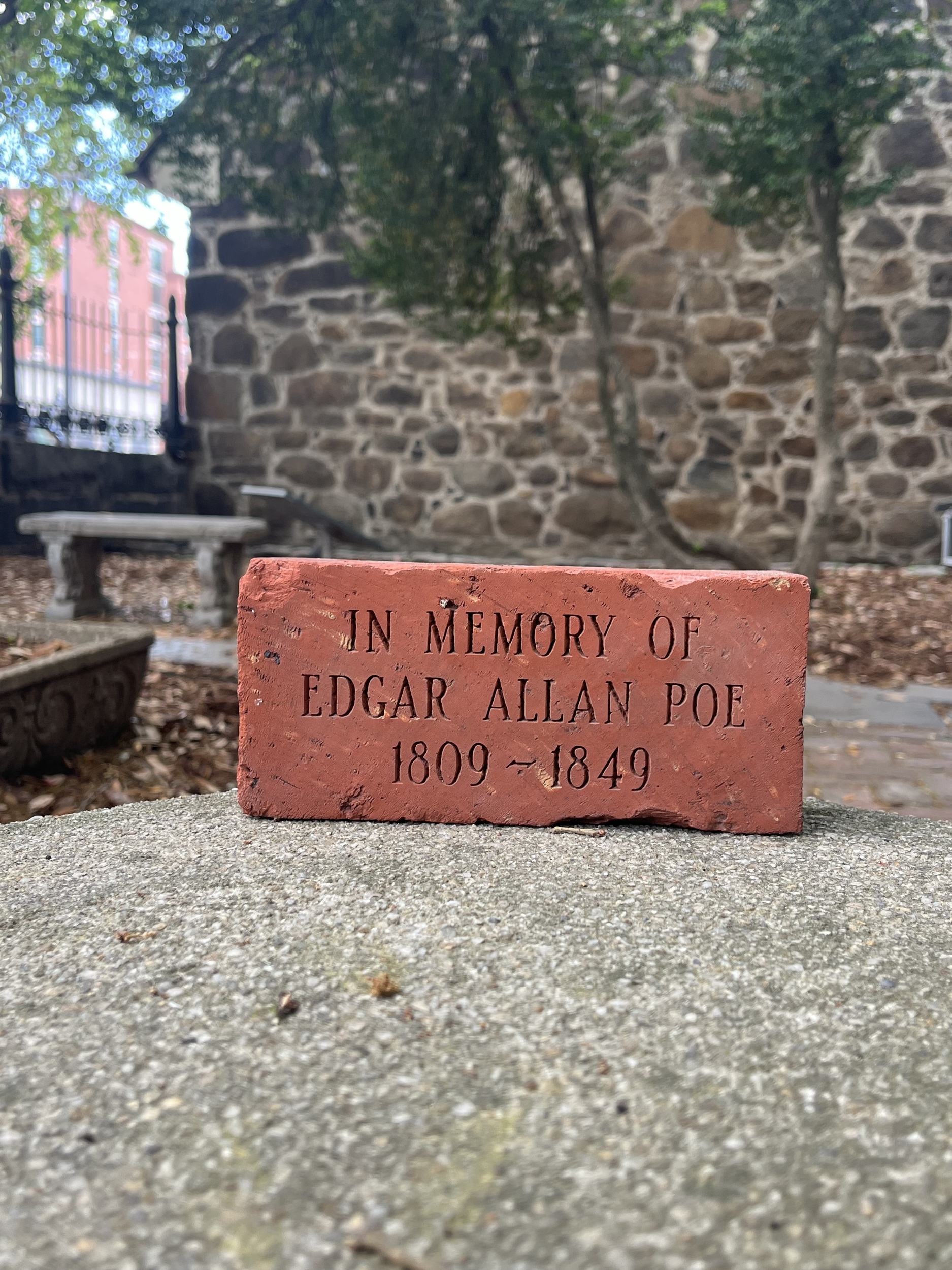 Edgar Allan Poe Museum : Engraved Bricks in the Poe Museum's Live Oak ...